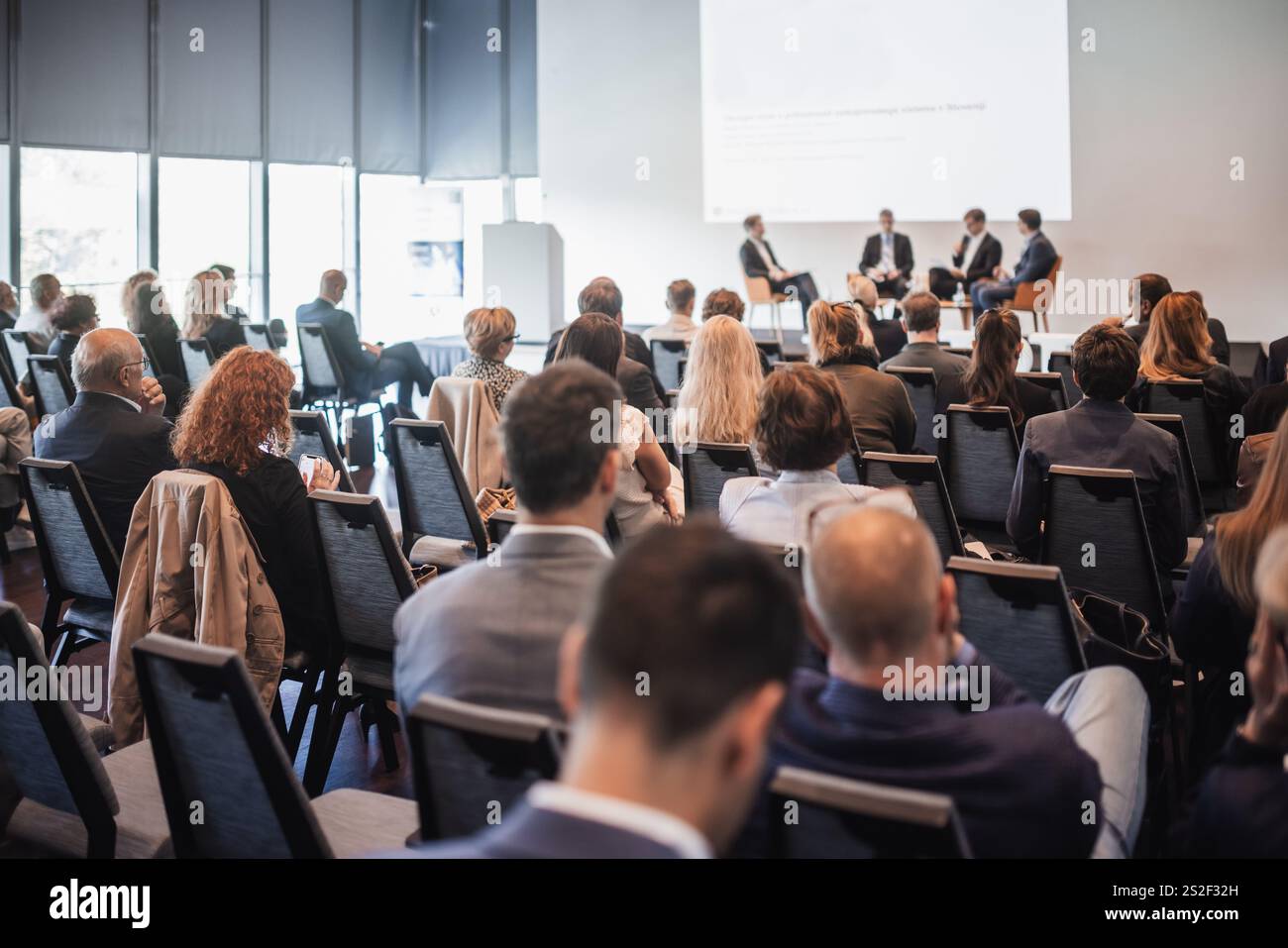 Interview and round table discussion at business convention and ...