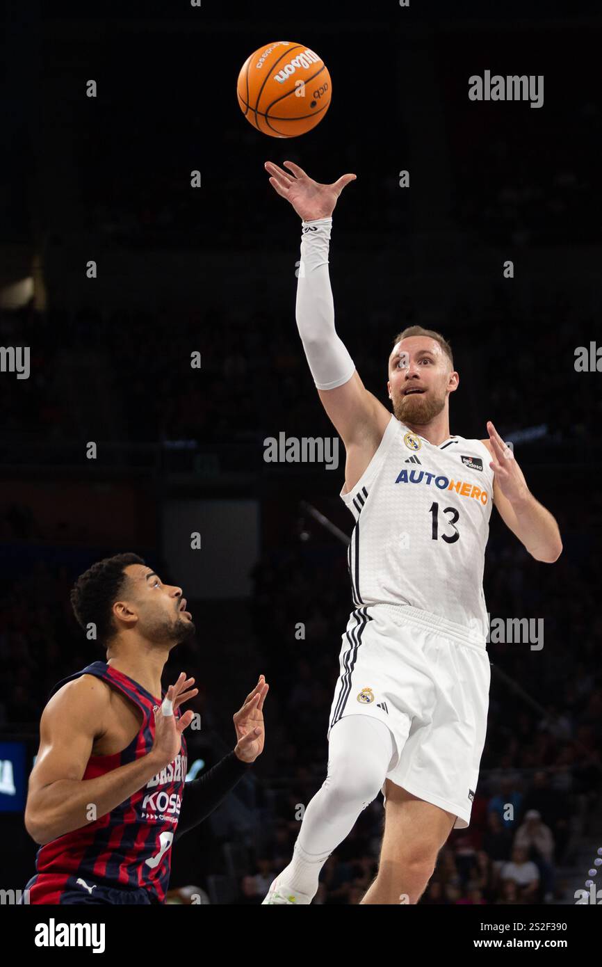 Dzanan Musa (R)during Real Madrid victory over Baskonia 82 - 89 in Liga ...
