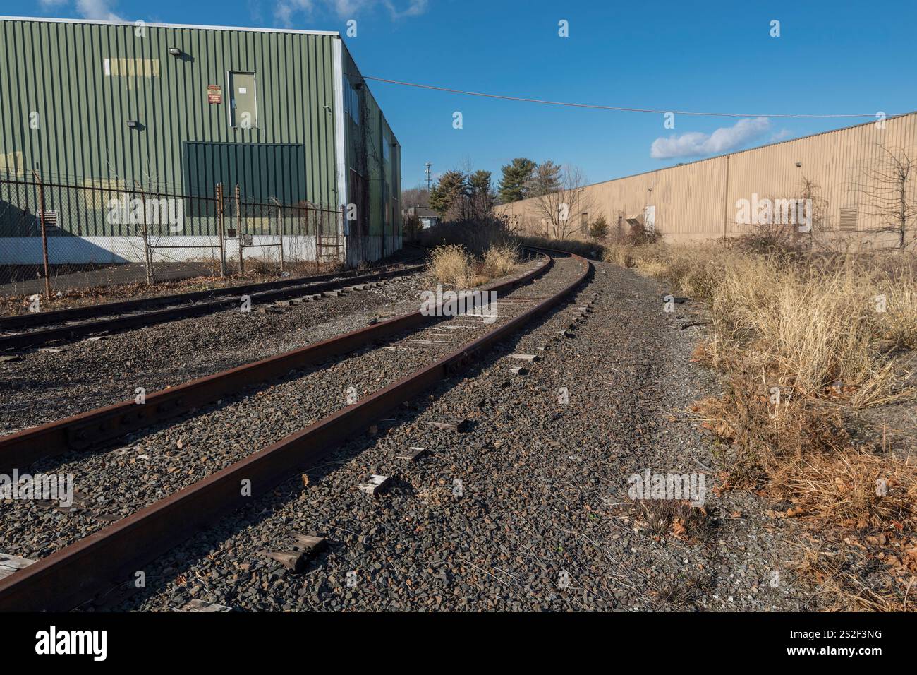 Abandoned railway tracks in industrial complex, Pennsylvania USA Stock ...