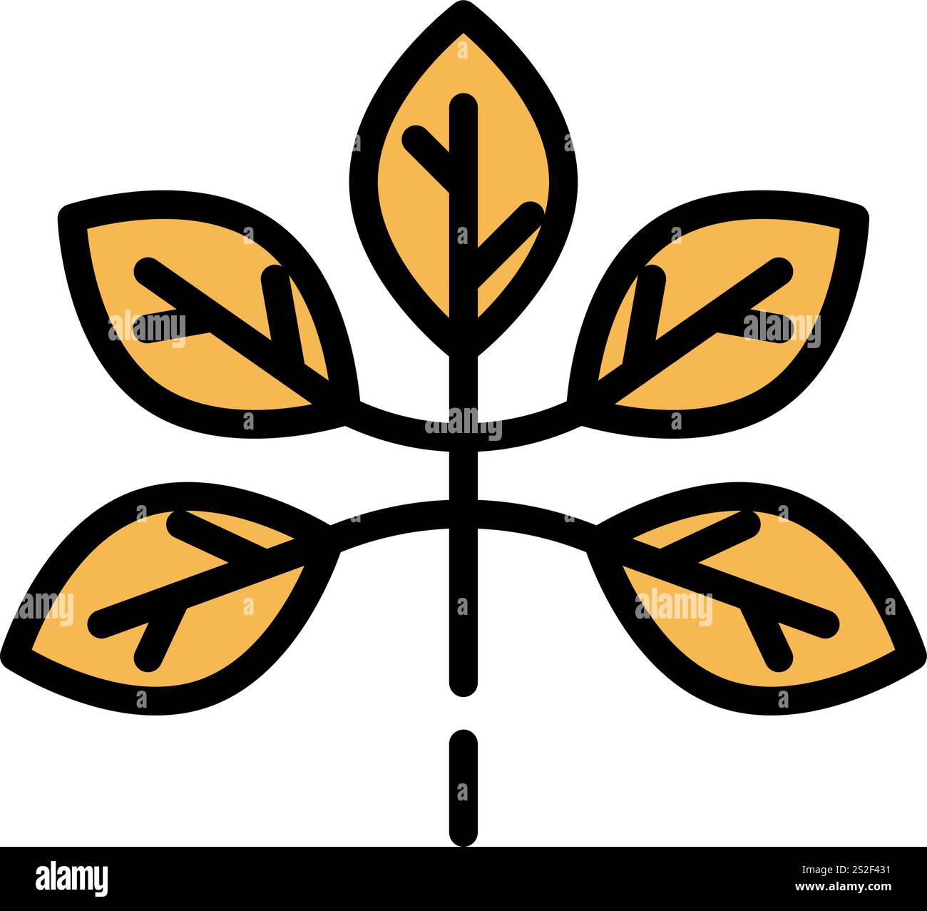 Branch with leaves line icon. Botanical outline vector sign. Plant ...