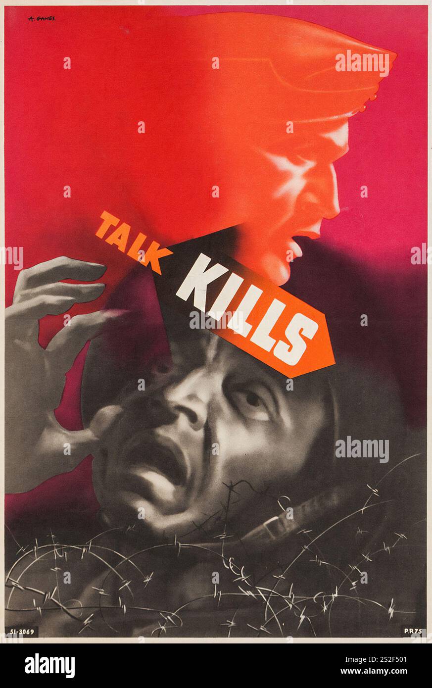 World War II Propaganda (1940s). British War Poster"Talk Kills ...