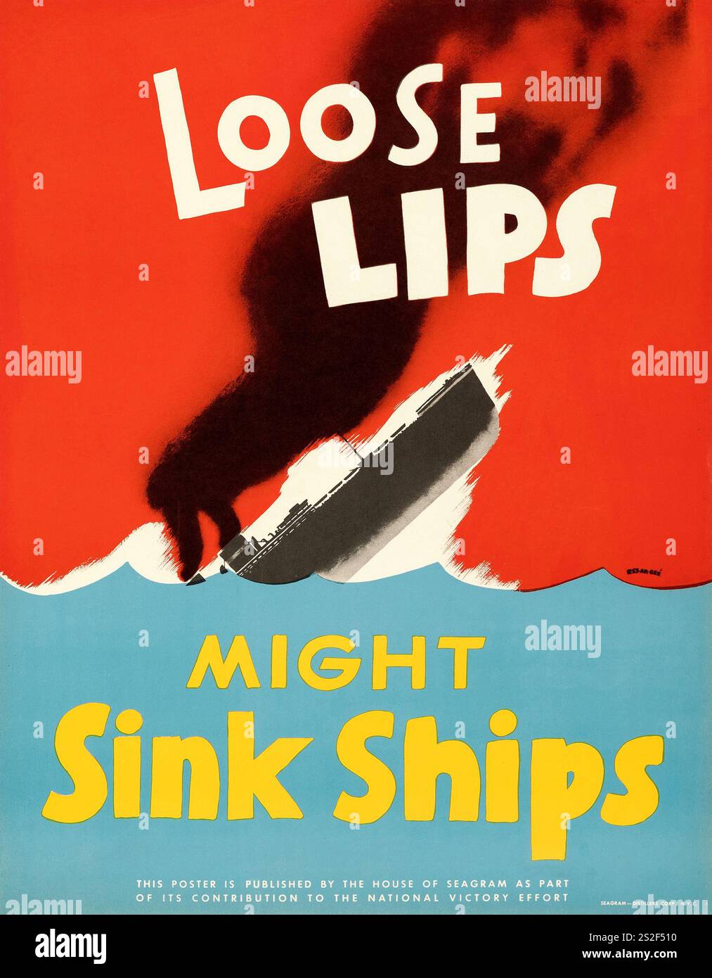 American World War II Propaganda Poster (Seagram Distillers Corp., 1941 ...