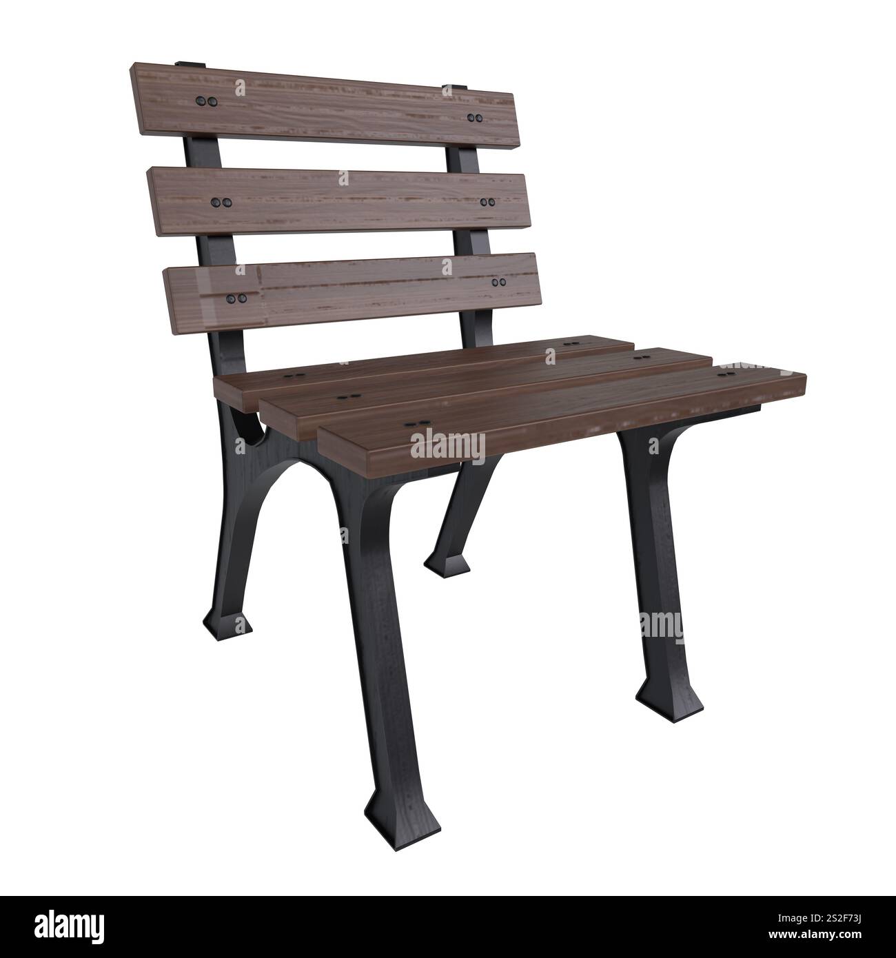 Solid wooden bench with metal legs designed for outdoor relaxation and ...