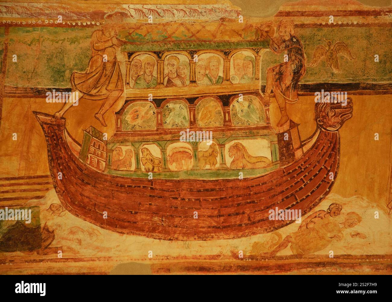 Saint-Savin, France - May 5, 2016: Noah's Ark Biblical story at 12th ...