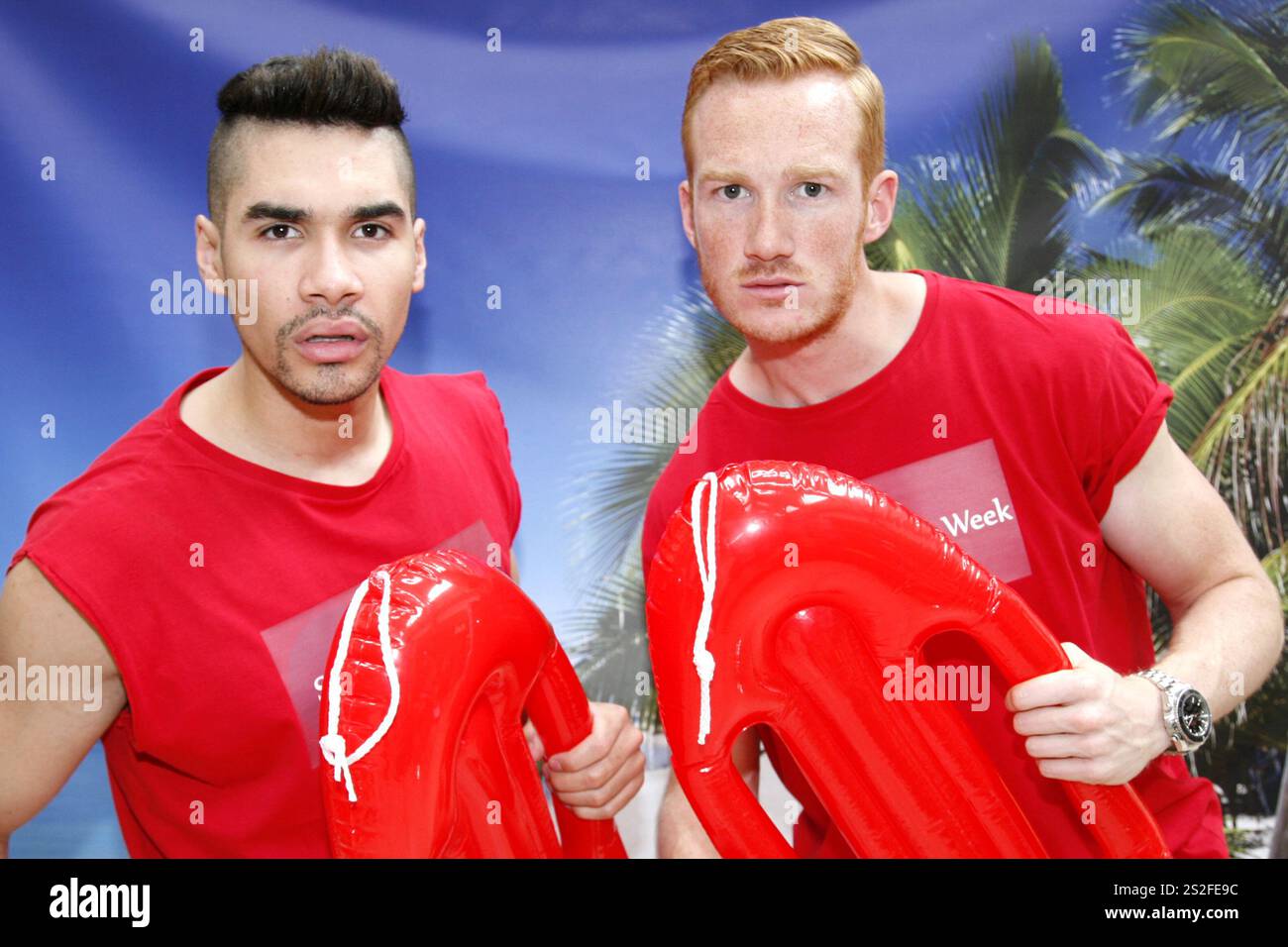 Louis Smith and Greg Rutherford at a photocall for Sun Awareness Weeks ...
