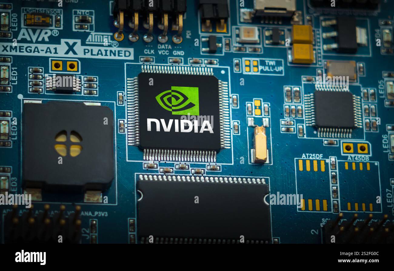 Nvidia high-performance chip technology Stock Photo - Alamy