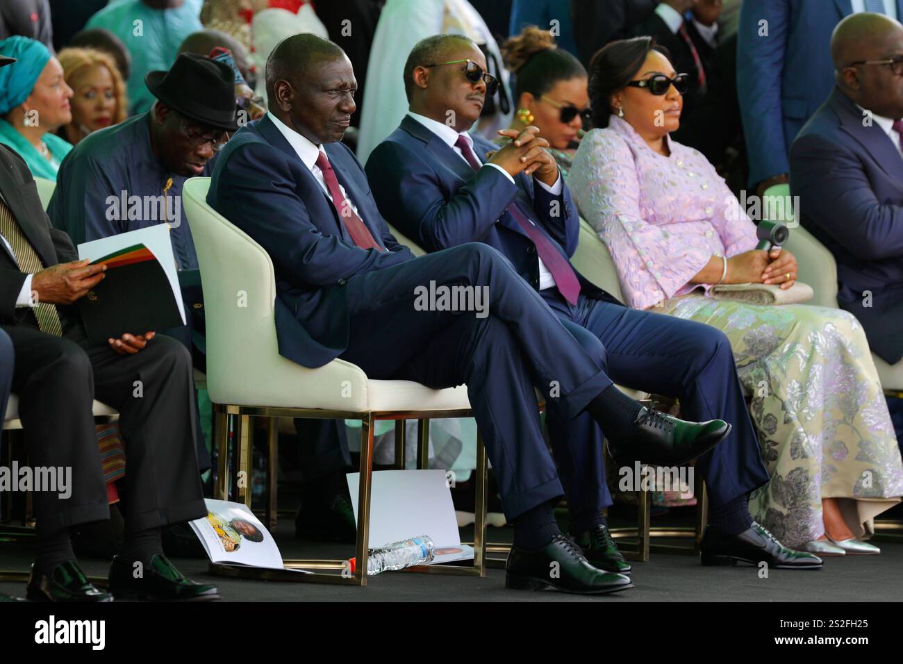 Kenya's President William Ruto, centre, is seen among the guests attending Ghana's President ...