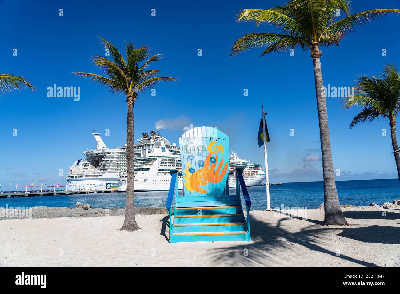 Cruise ships MSC, Royal Caribbean and others at Nassau port in Bahamas ...