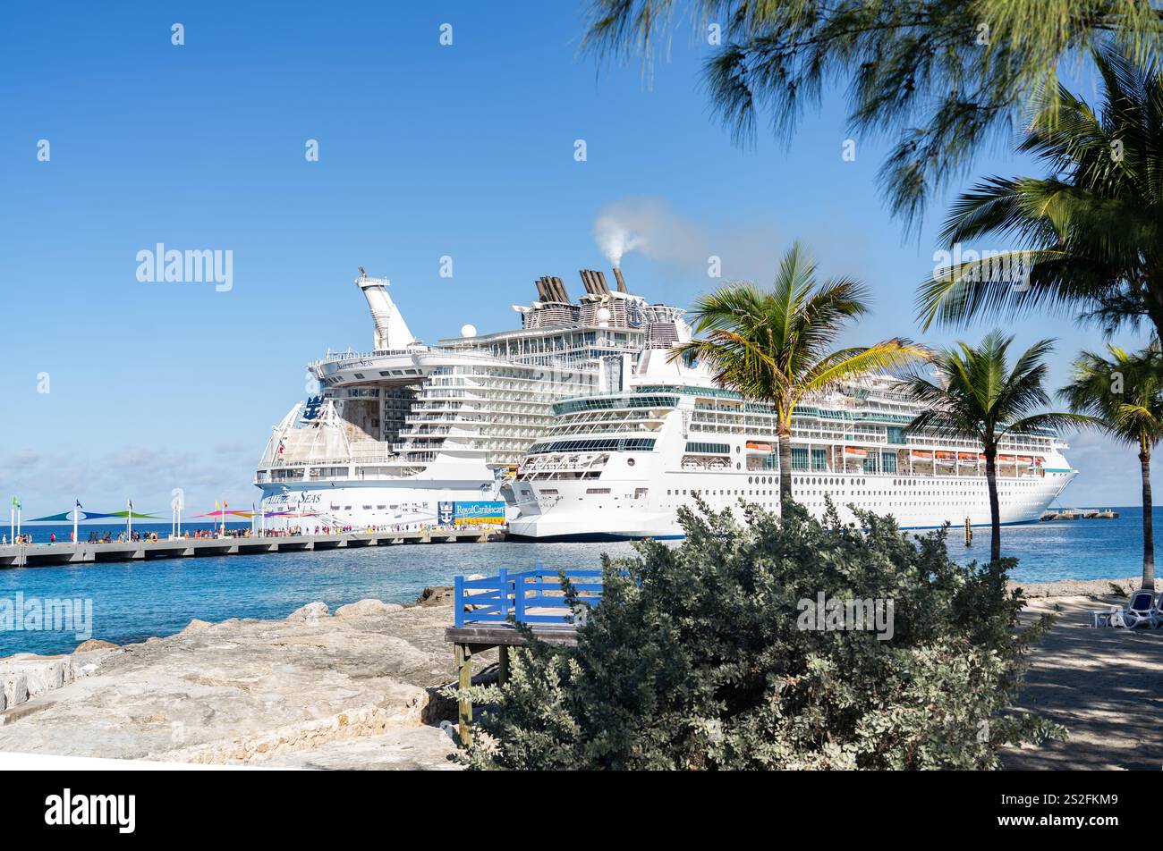 Cruise ships MSC, Royal Caribbean and others at Nassau port in Bahamas ...