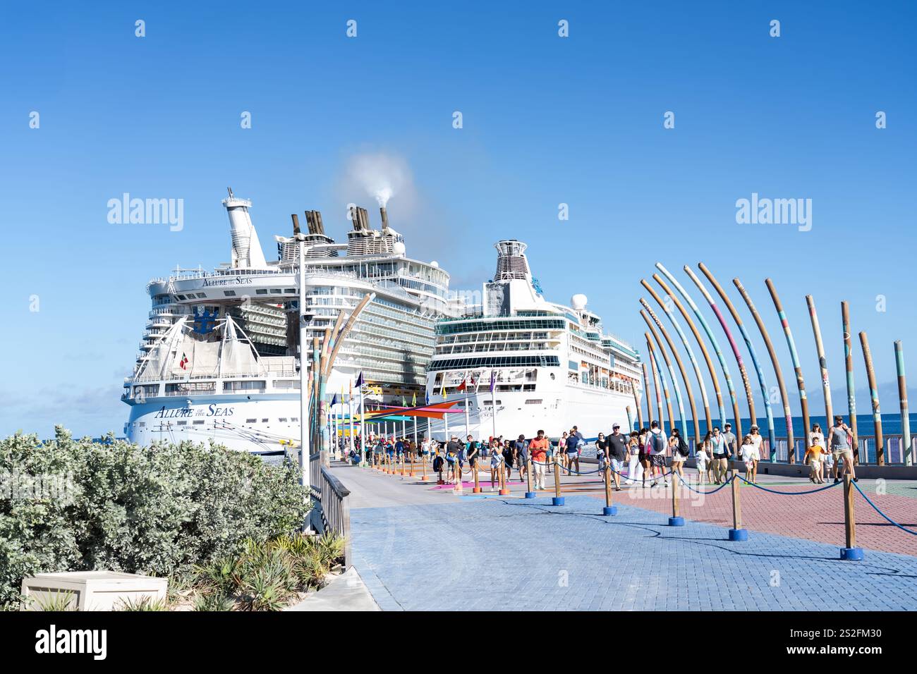 Cruise Ships Msc Royal Caribbean And Others At Nassau Port In Bahamas 4438
