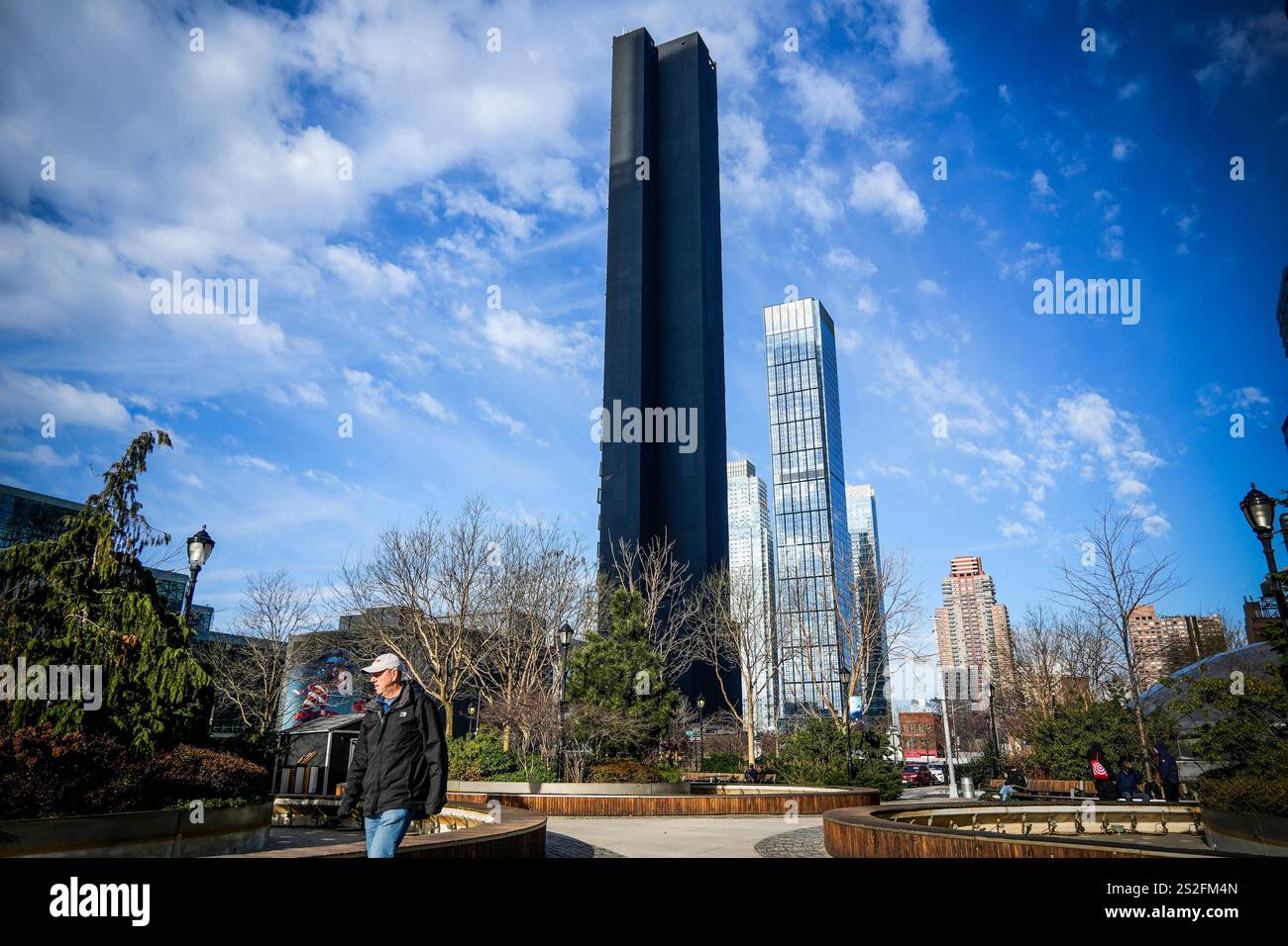 The unfinished Hudson Yards hotel, clad in black, developed by the Marx ...