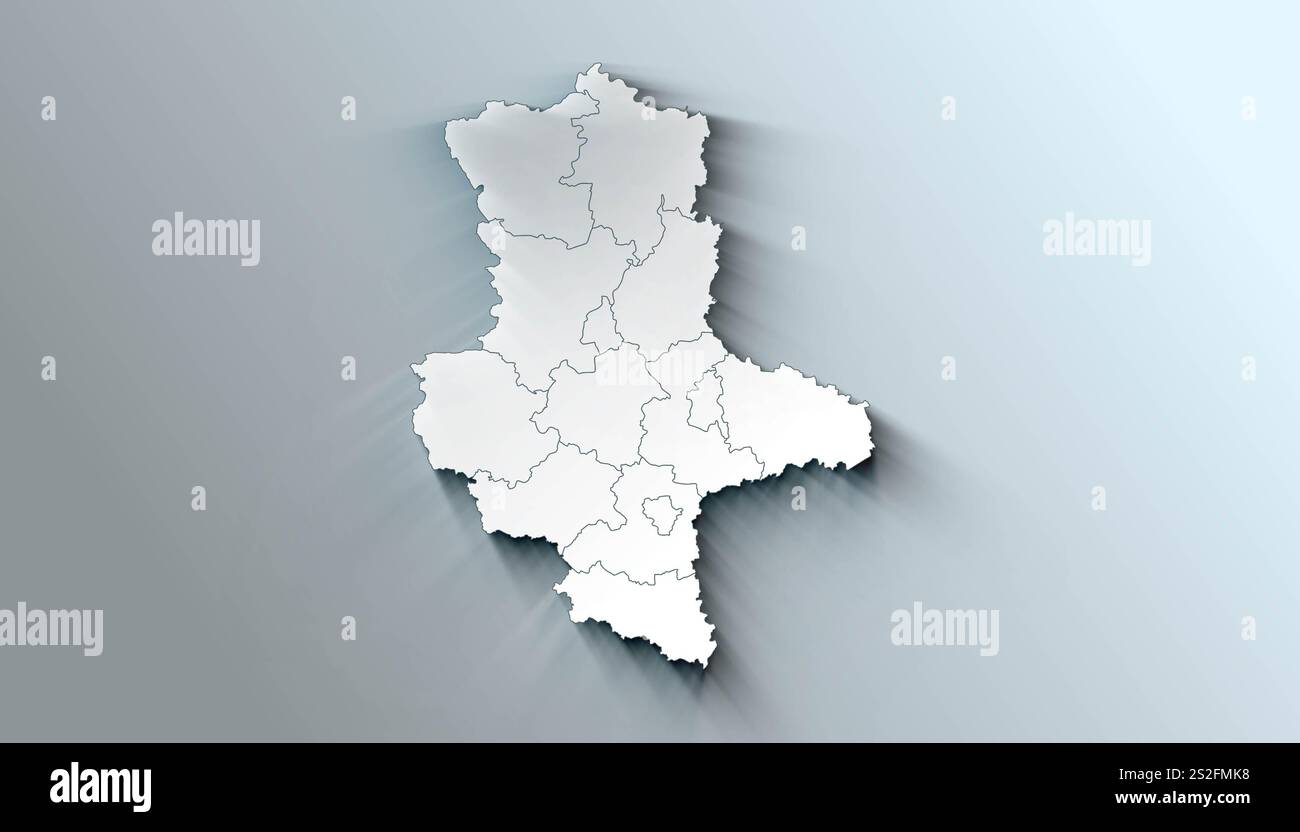 Modern Map of Saxony Anhalt Germany Administrative with District ...