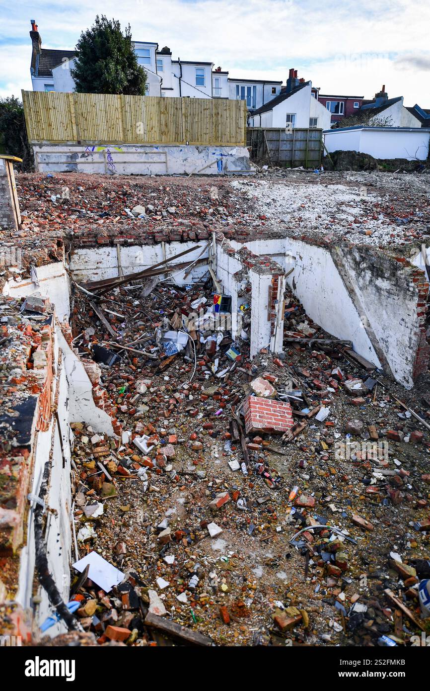 The recently demolished closed down Hanover pub in the Queens Park area ...