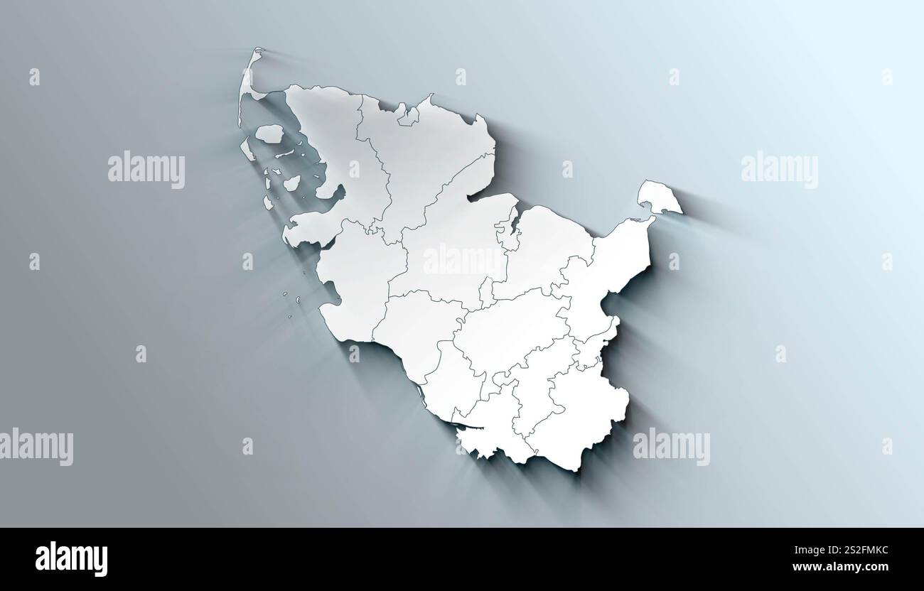 Modern Map of Schleswig Holstein Germany Administrative with District ...