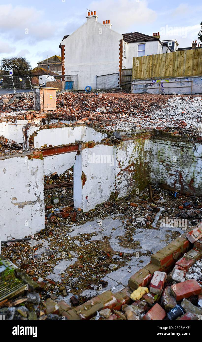 The recently demolished closed down Hanover pub in the Queens Park area ...
