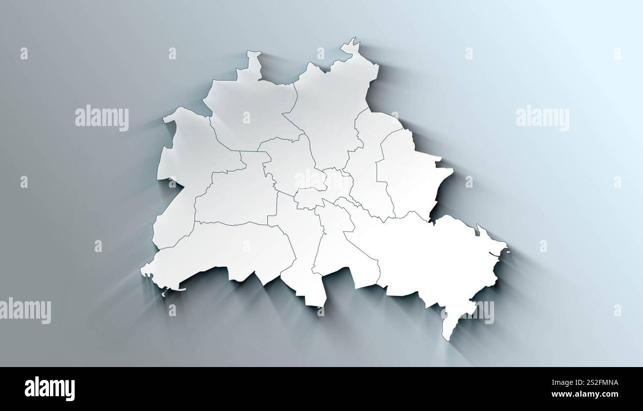 Modern Map of Berlin Germany Administrative with District Borders Stock ...