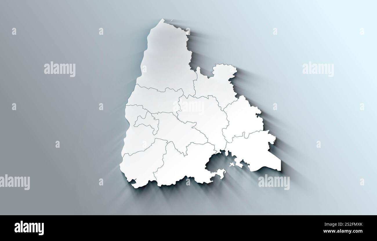 Modern Map of Freiburg Germany Administrative with District Borders ...