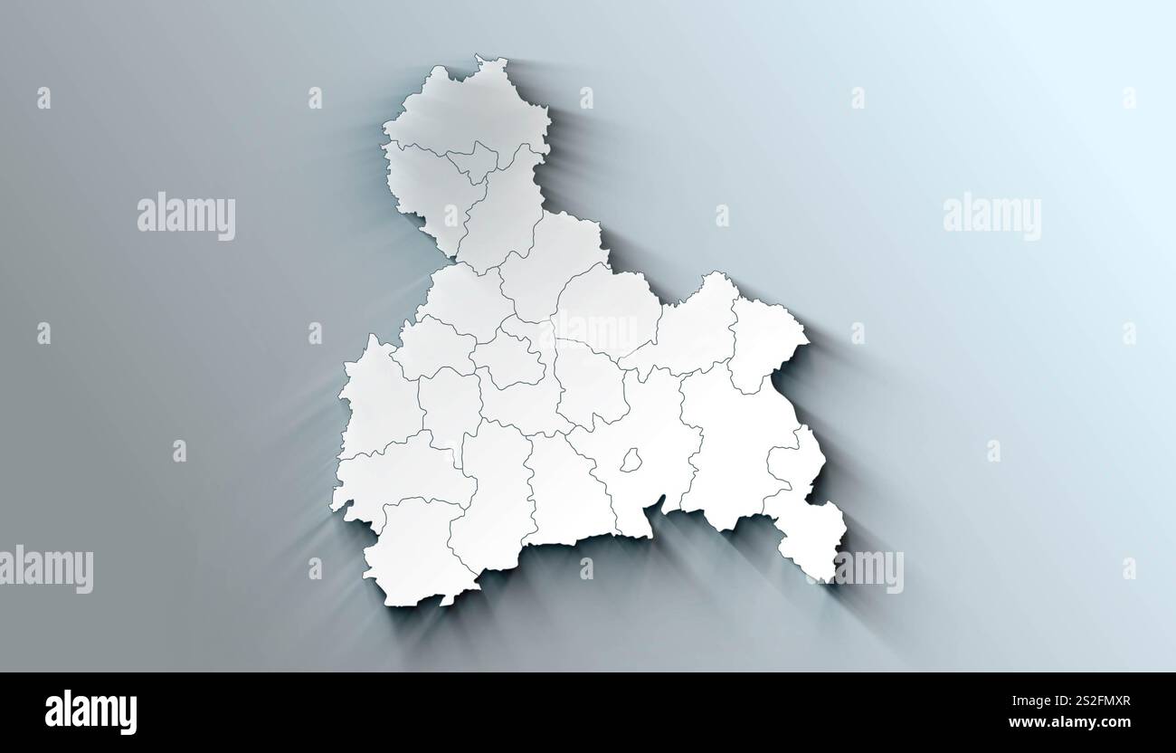 Modern Map of Upper Bavaria Germany Administrative with District ...