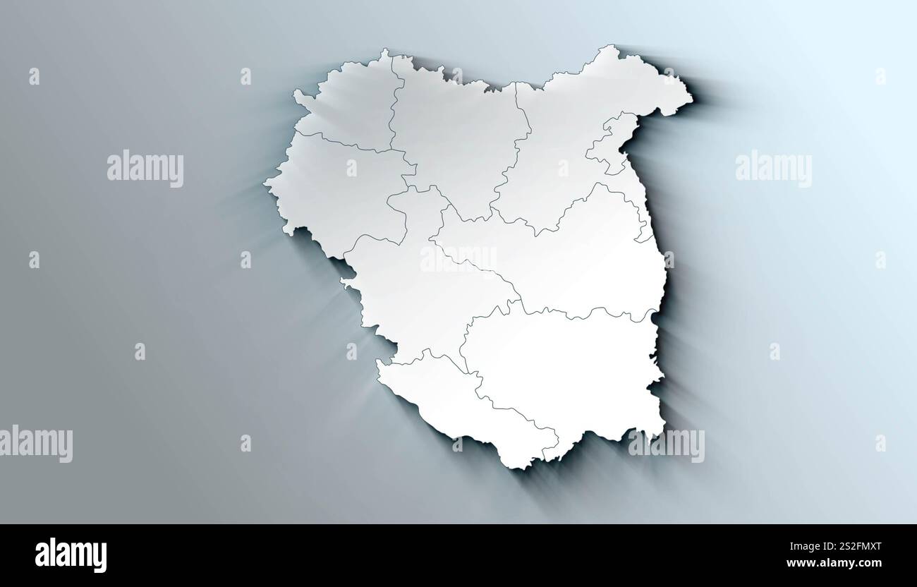 Modern Map of Tu?bingen Germany Administrative with District Borders ...
