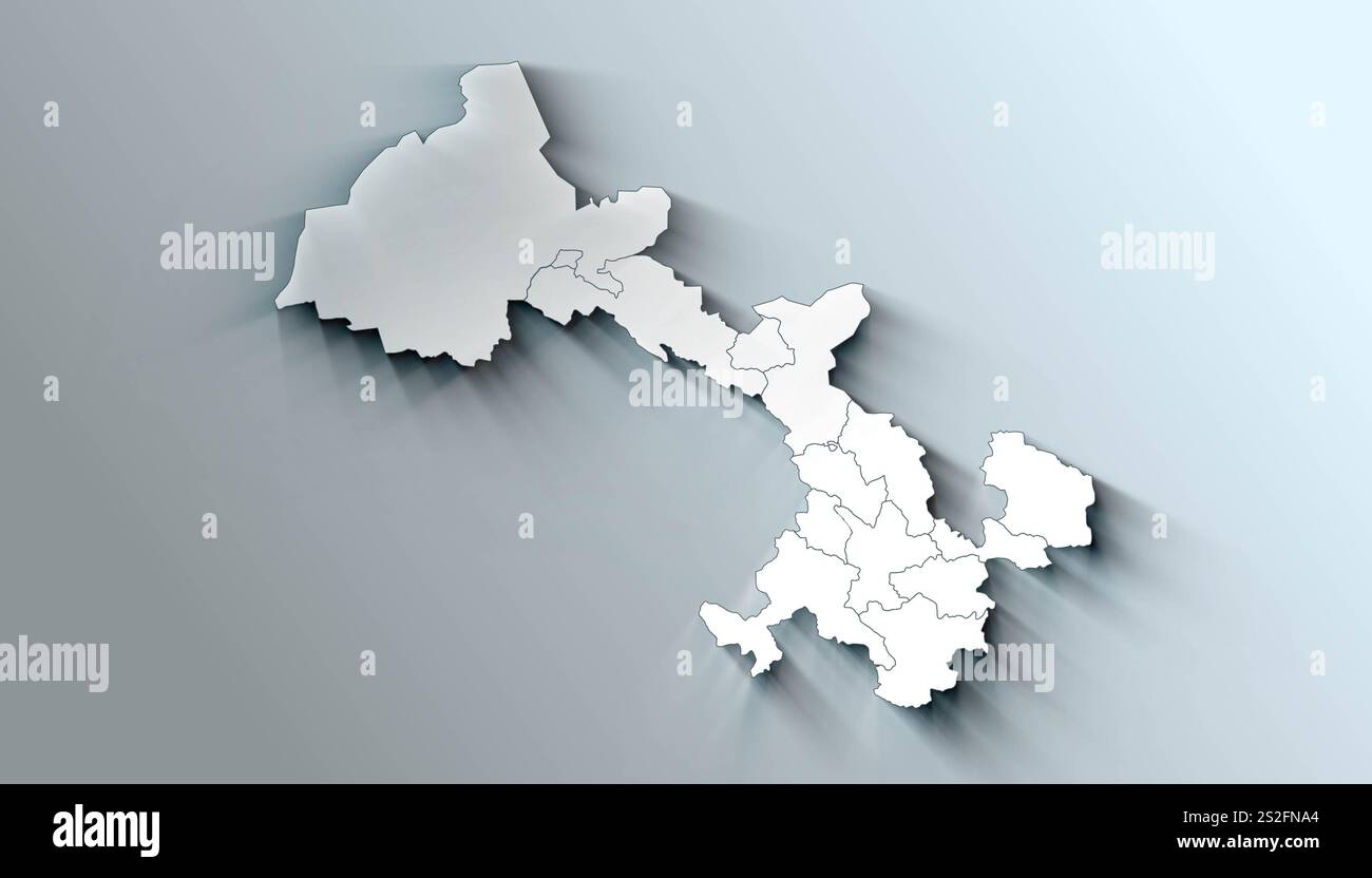 Modern Map of Gansu Province of China with District Borders Stock Photo ...