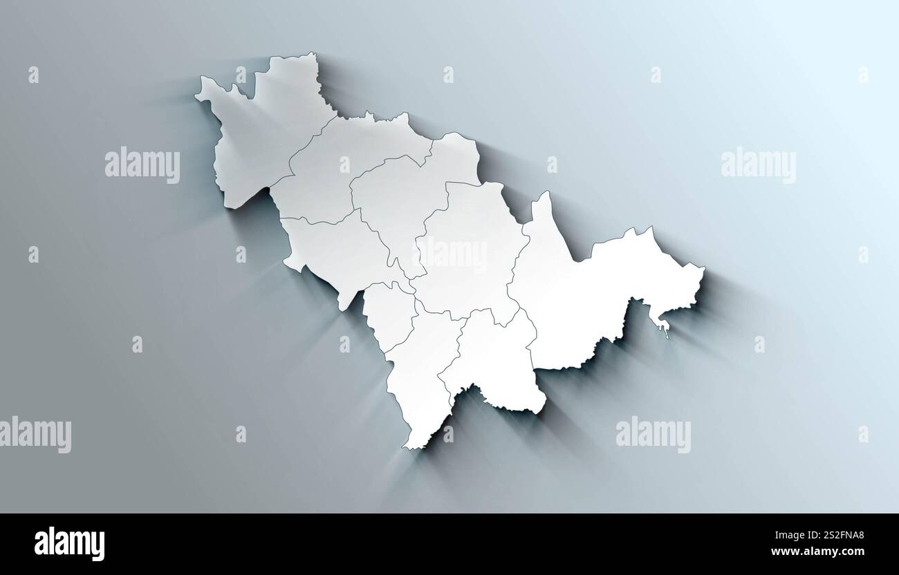 Modern Map of Jilin Province of China with District Borders Stock Photo ...