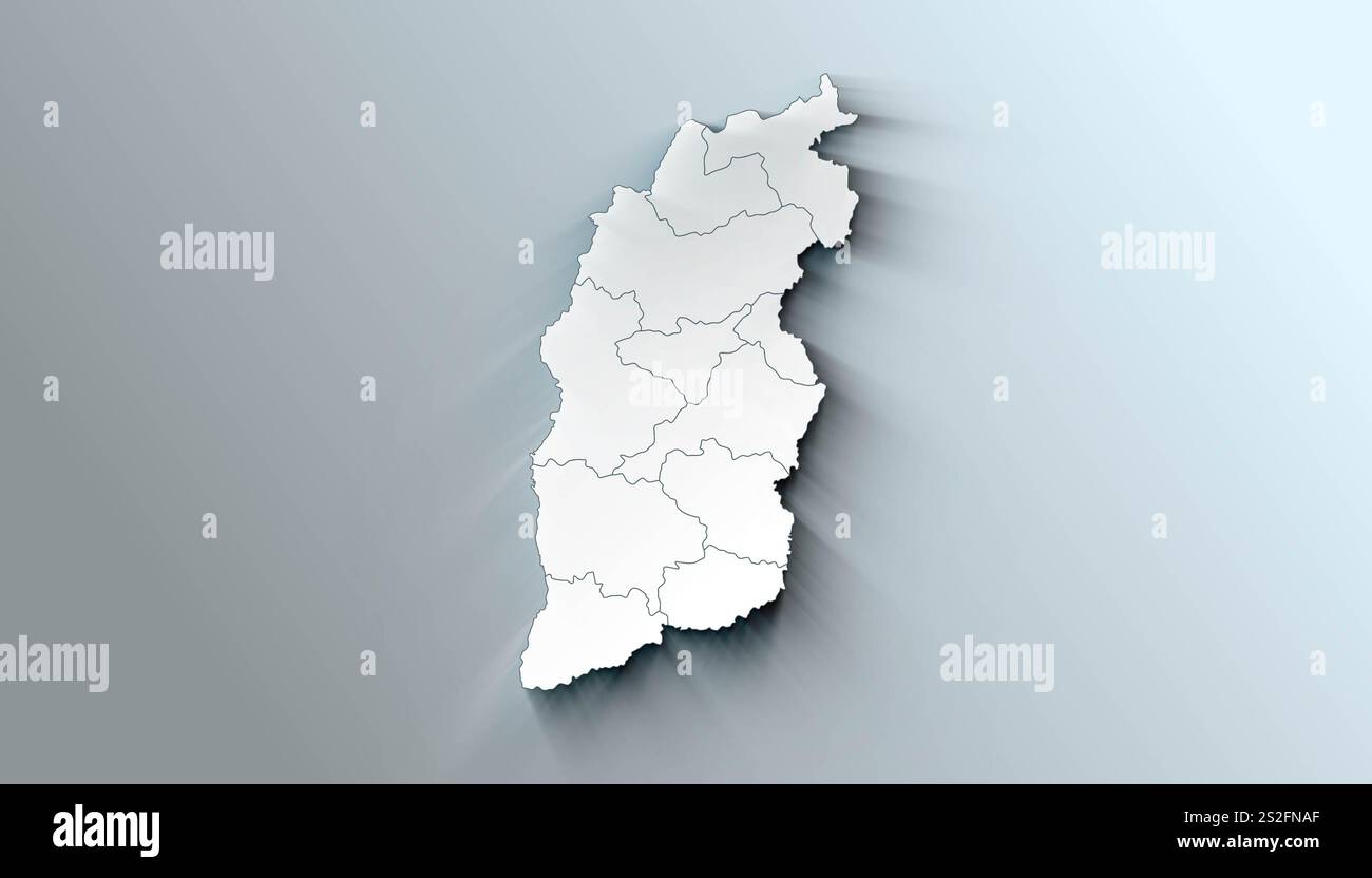 Modern Map of Shanxi Province of China with District Borders Stock ...