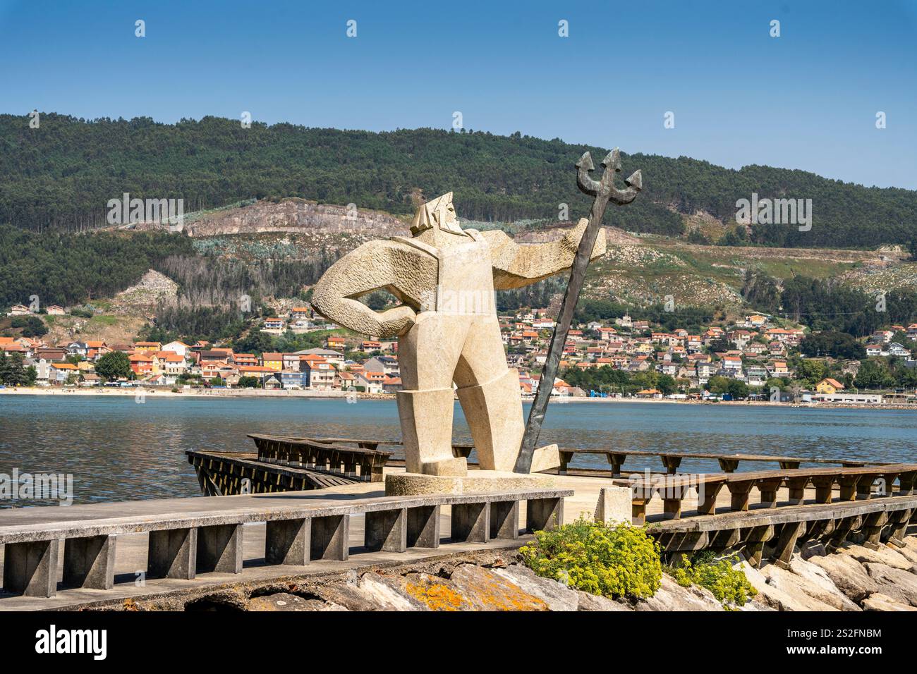Moana, Spain - August 21, 2024: Sculpture of Fisgon, God Neptune in ...