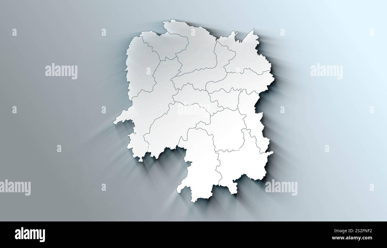 Modern Map of Hunan Province of China with District Borders Stock Photo ...