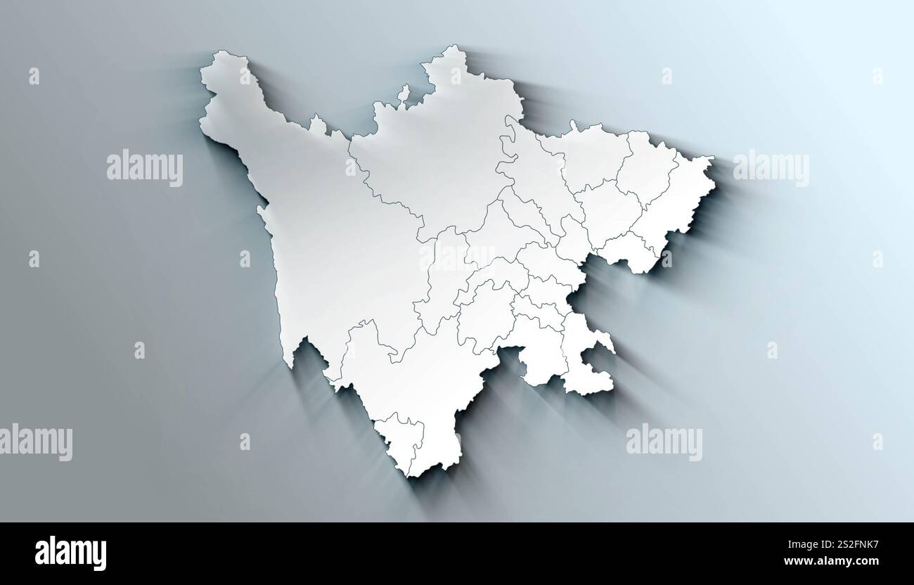 Modern Map of Henan Province of China with District Borders Stock Photo ...