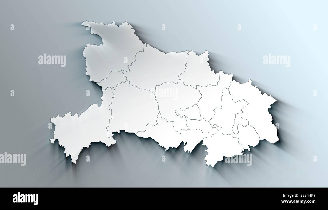 Modern Map of Hubei Province of China with District Borders Stock Photo ...