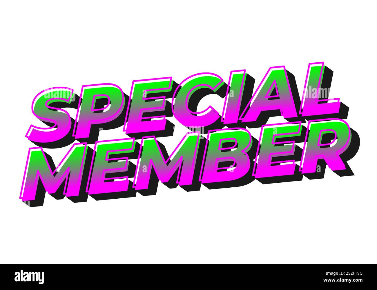 Special member. Text effect design in modern colors with 3D effect look ...