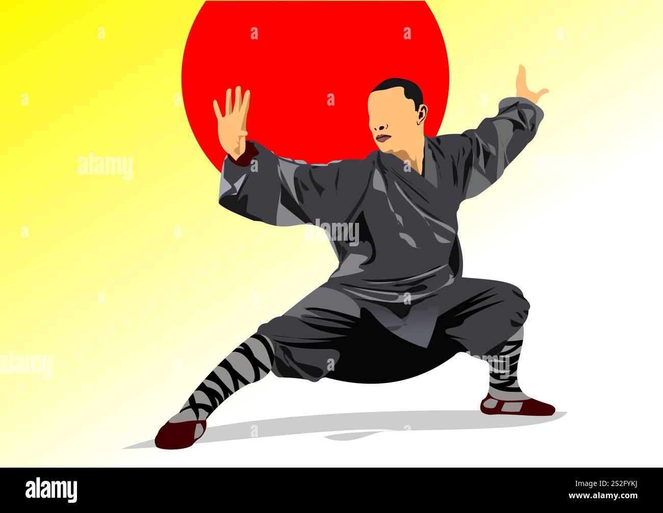 Oriental combat sports. Colored 3d vector illustration Stock Vector ...