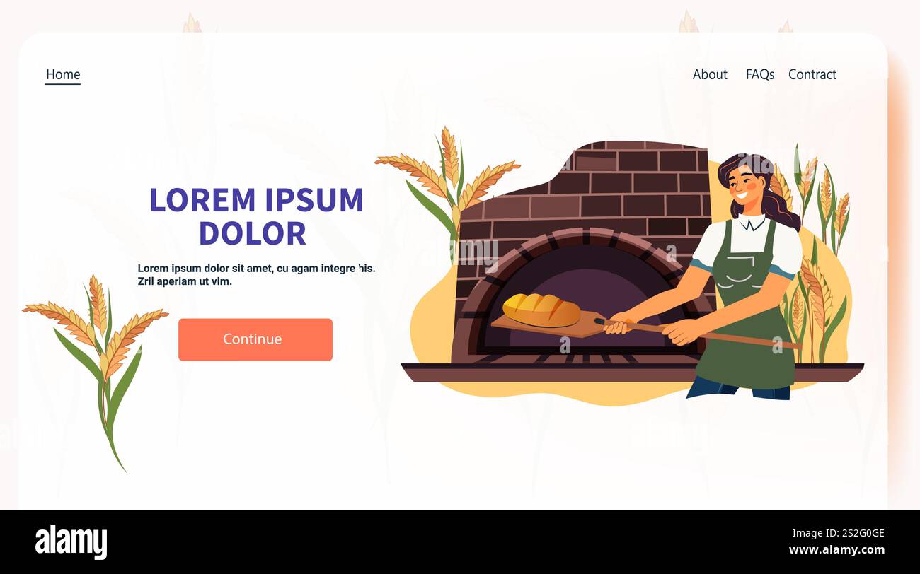 Baker with bread in front of brick oven smiling woman holding loaf ...