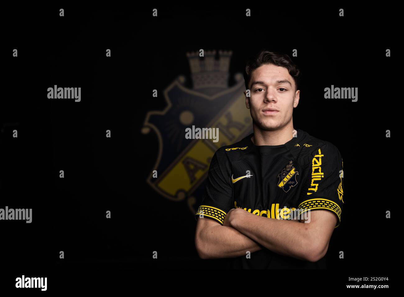 Stockholm, Sverige. 07th Jan, 2025. 250107 Charlie Pavey, AIK, poserar ...