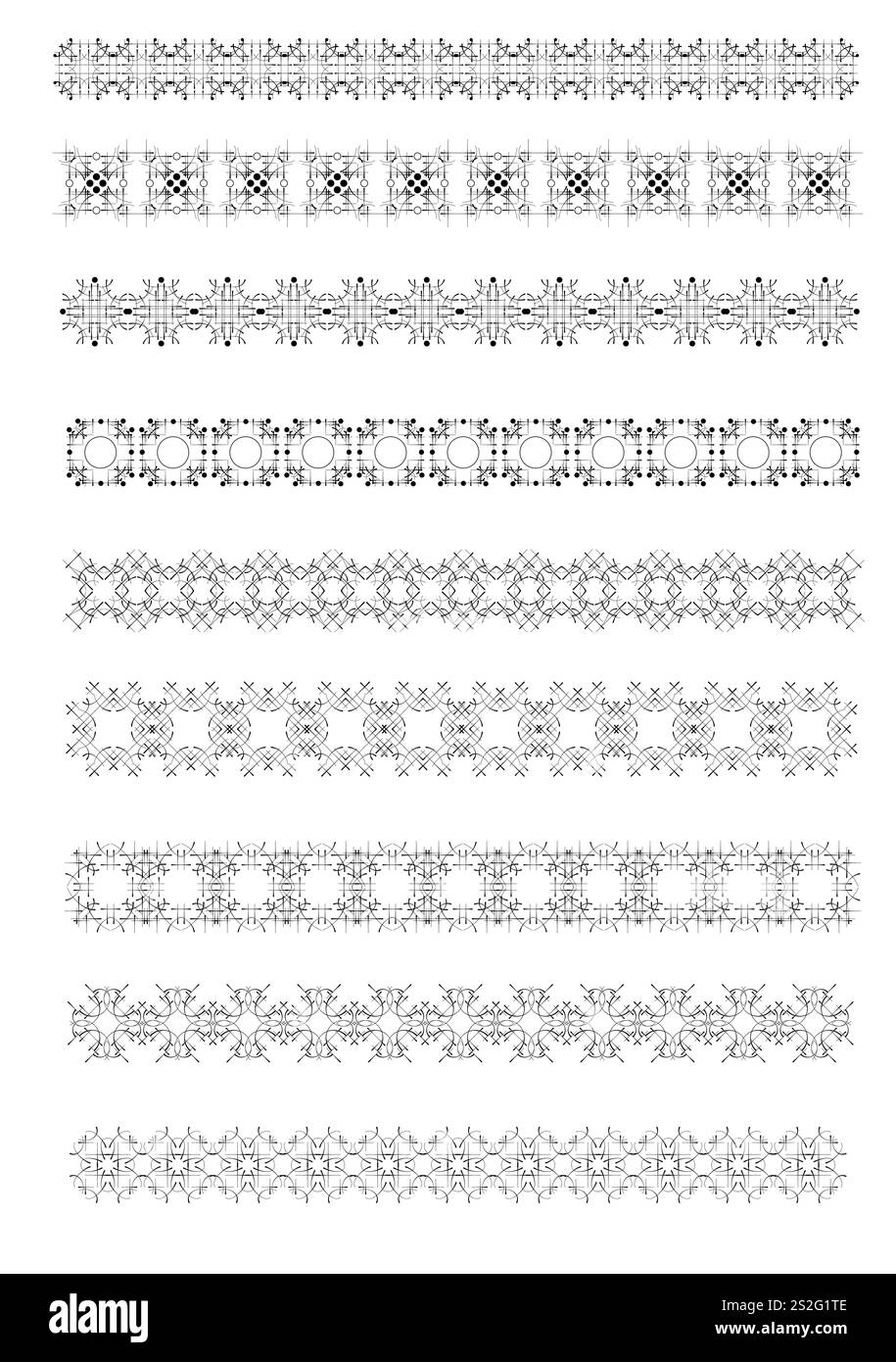 Collection of Ornamental Rule Lines in Different Design styles Stock ...