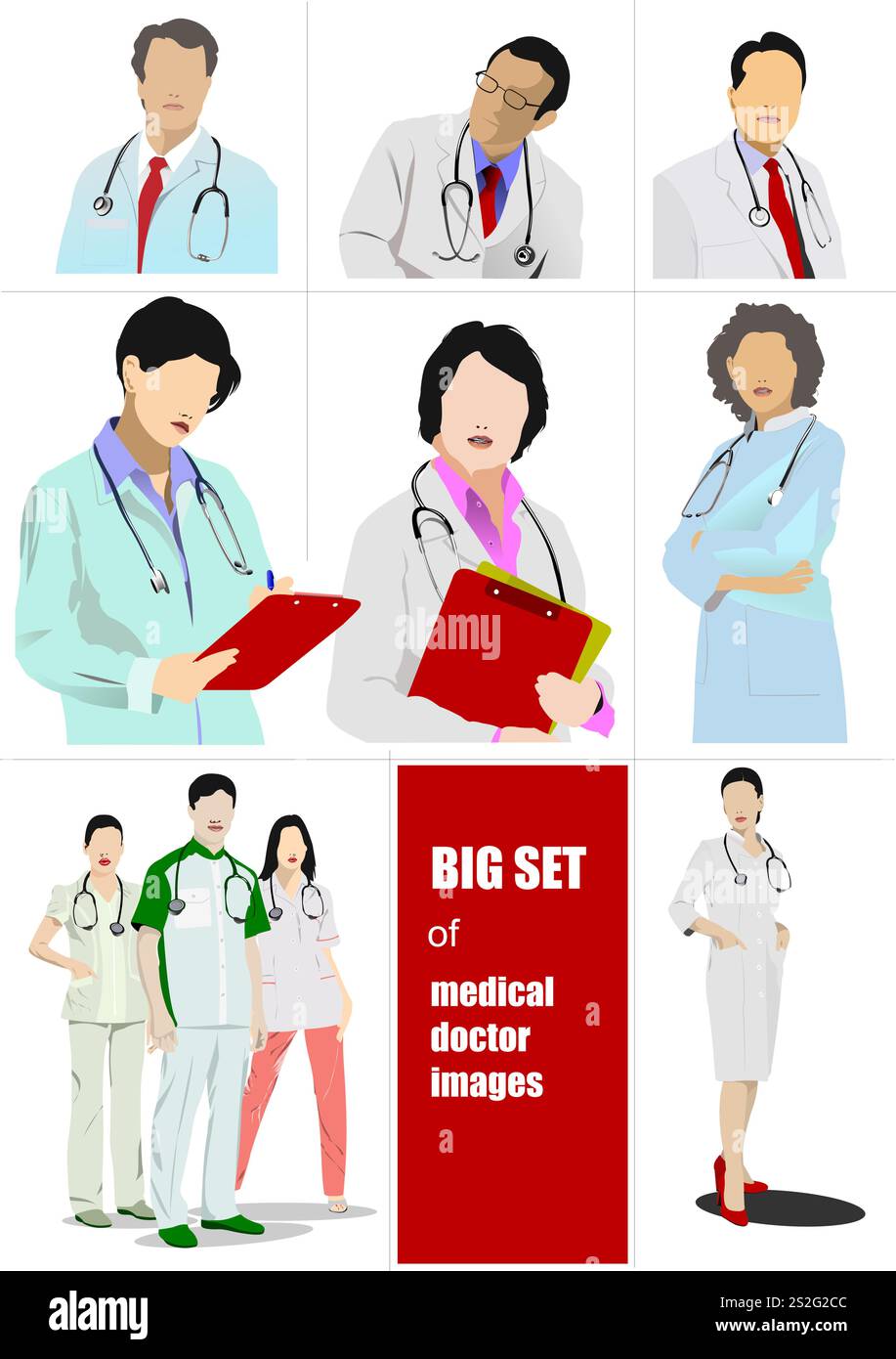 Big set of Medical doctors image. Color Vector 3d illustration Stock ...