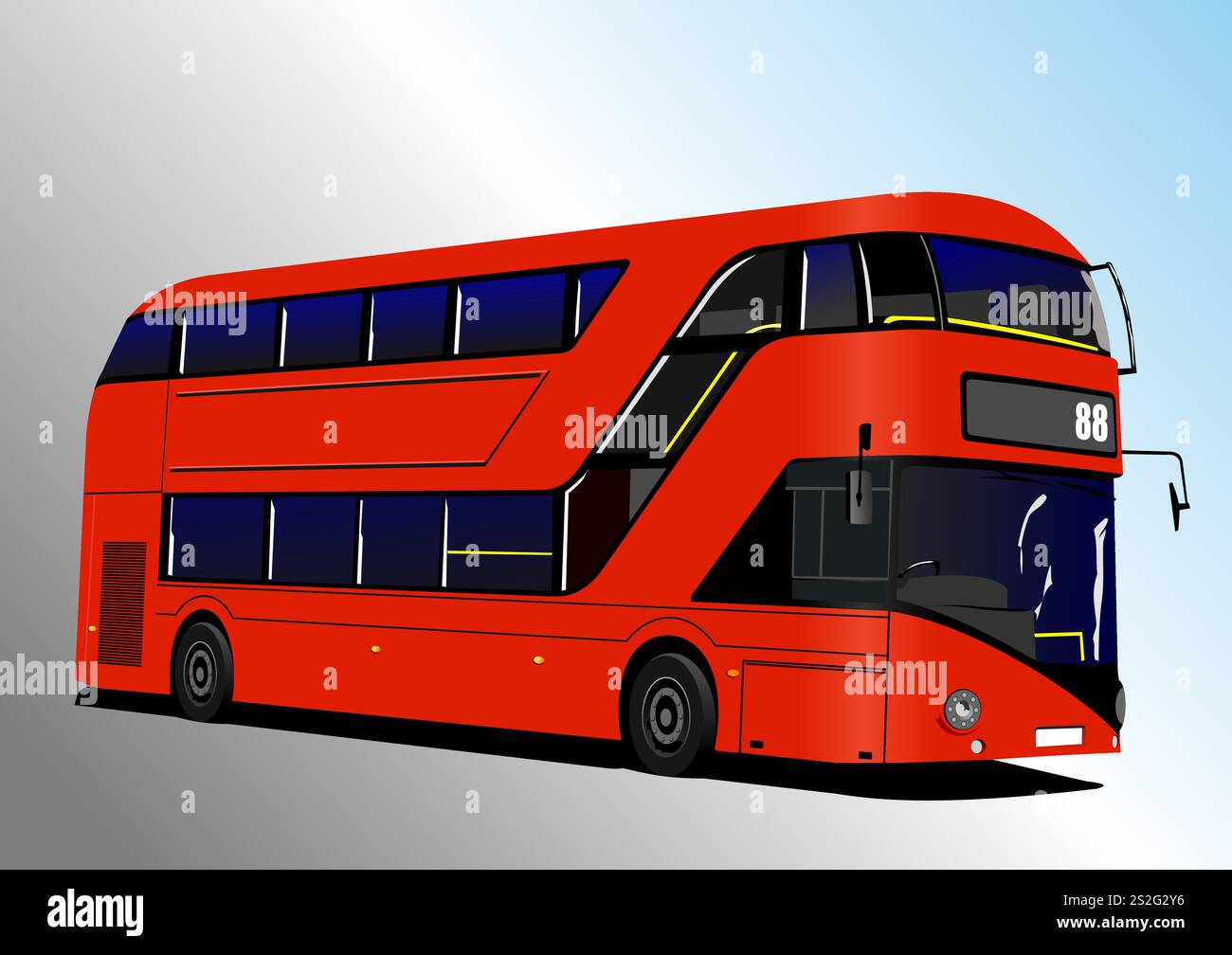 Modern London double Decker red bus. Vector 3d illustration Stock ...