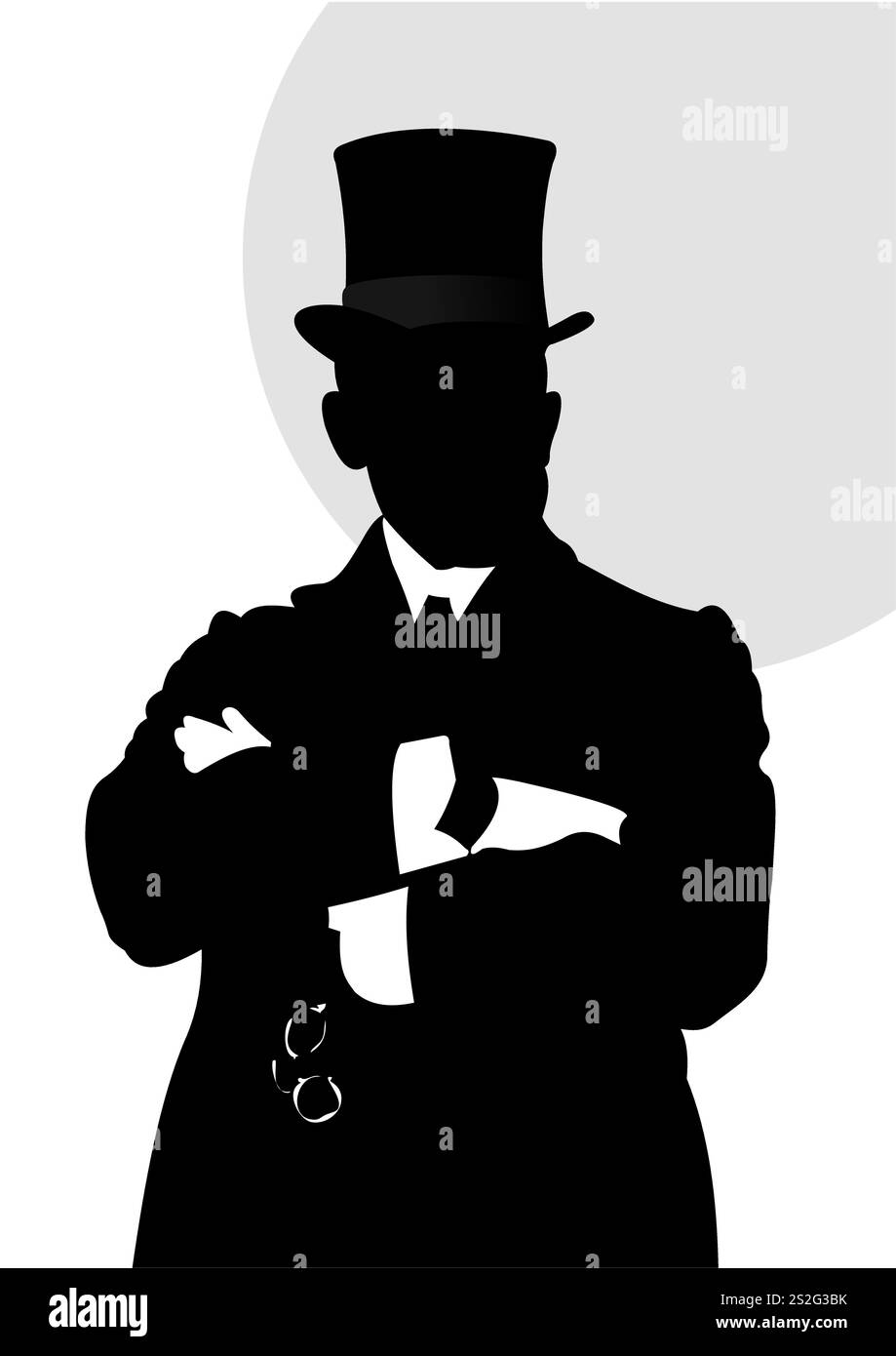 London handsome gentlemen. White-black vector illustration Stock Vector ...