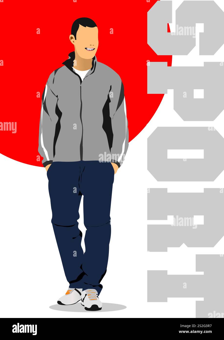 Young handsome sportsman. Teenager. Vector 3d illustration Stock Vector ...