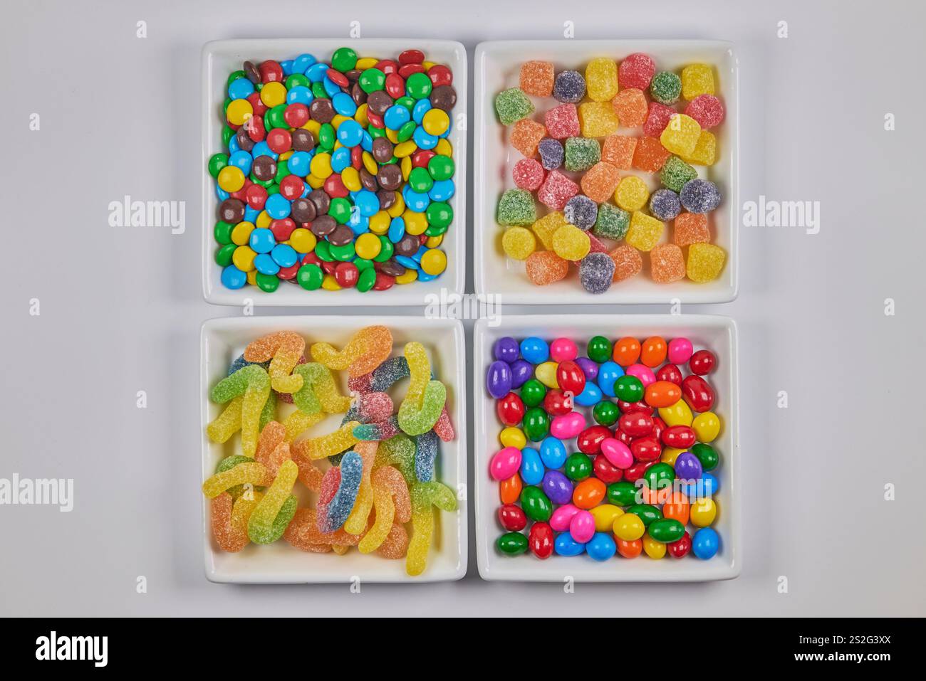Jelly candies and dipped chocolates, in various bright and vivid ...