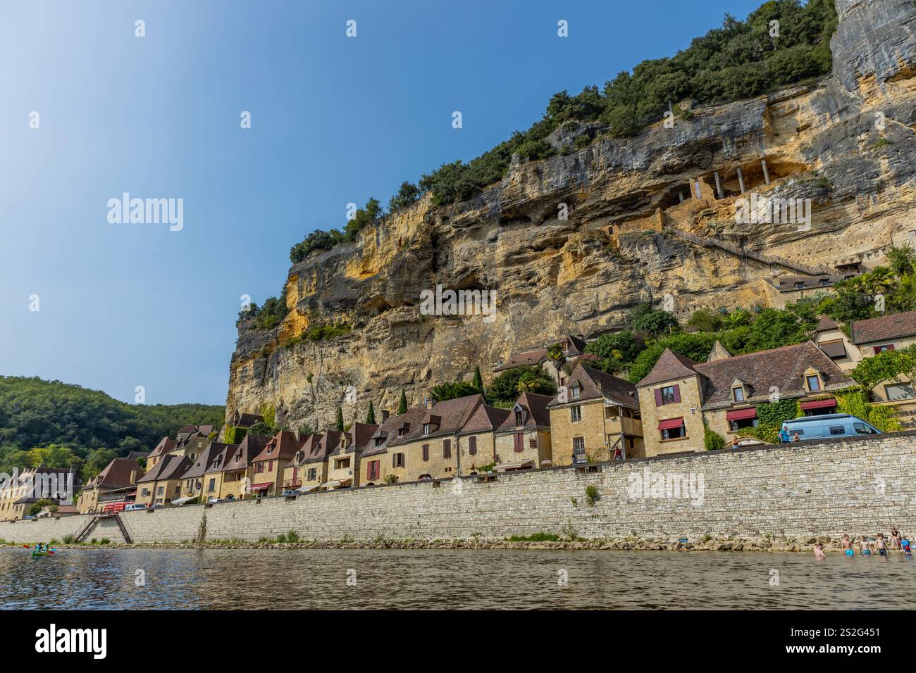 La Roc Gageac; France: August 20; 2024:Medieval river village of La Roc ...
