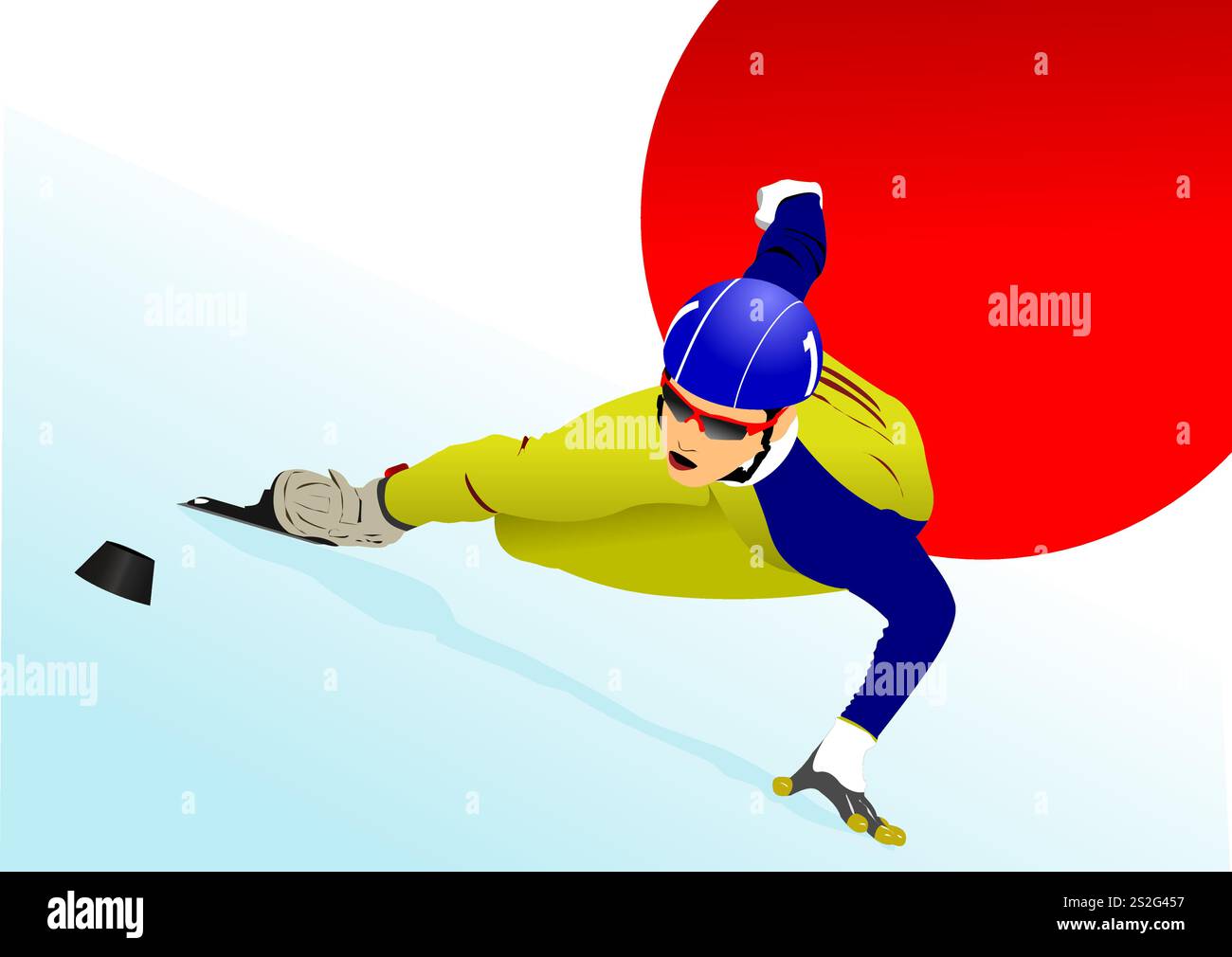 Short Track Speed Skating. 3d vector color illustration Stock Vector ...