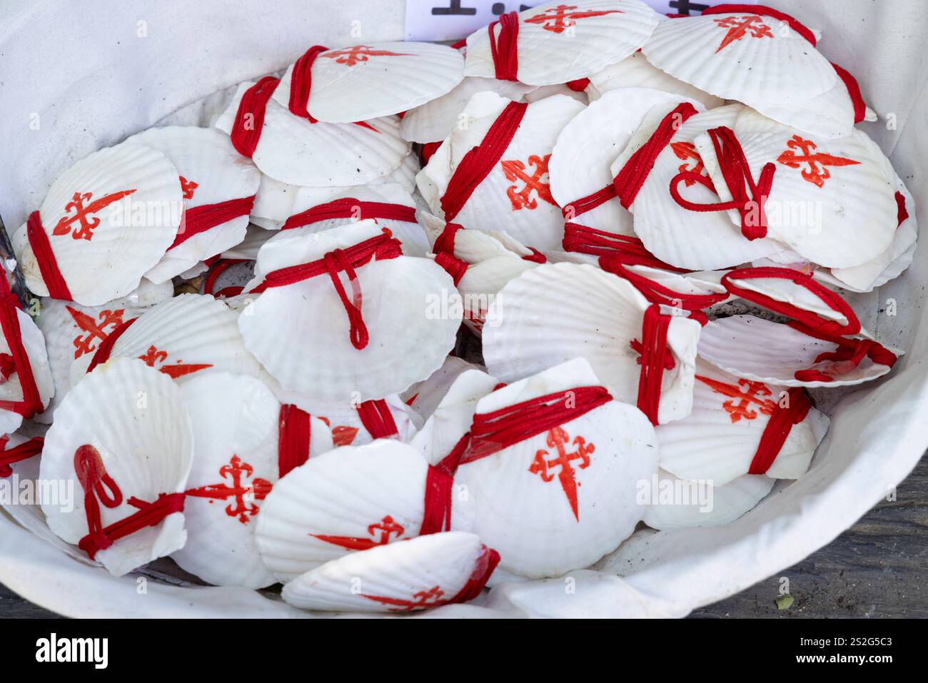 the symbol of the Way of St. James, the shell of St. Jacob Stock Photo ...