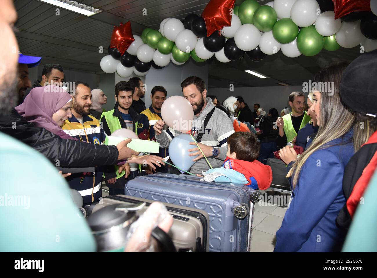 Damascus, Syria. 7th Jan, 2025. People from Doha of Qatar arrive at the ...