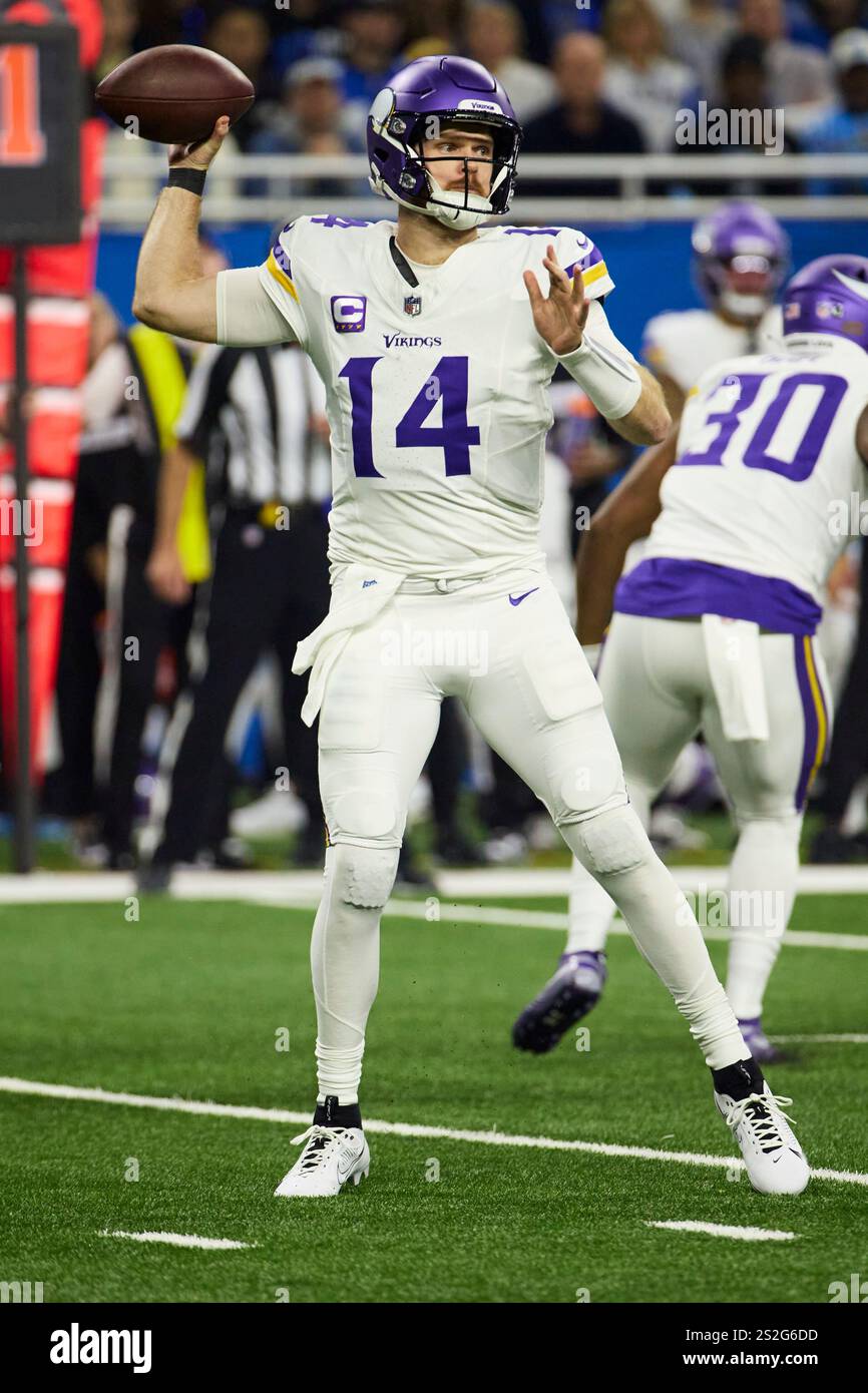 Minnesota Vikings quarterback Sam Darnold (14) passes against the ...