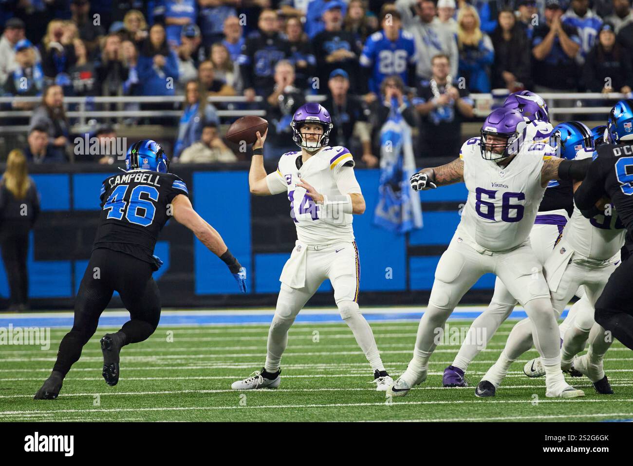 Minnesota Vikings quarterback Sam Darnold (14) passes against the ...