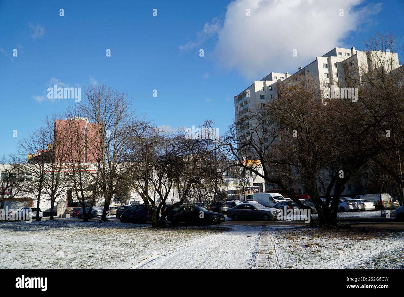 Warsaw, Poland, Janary 4rd 2025 - Communist block of flats buildings ...