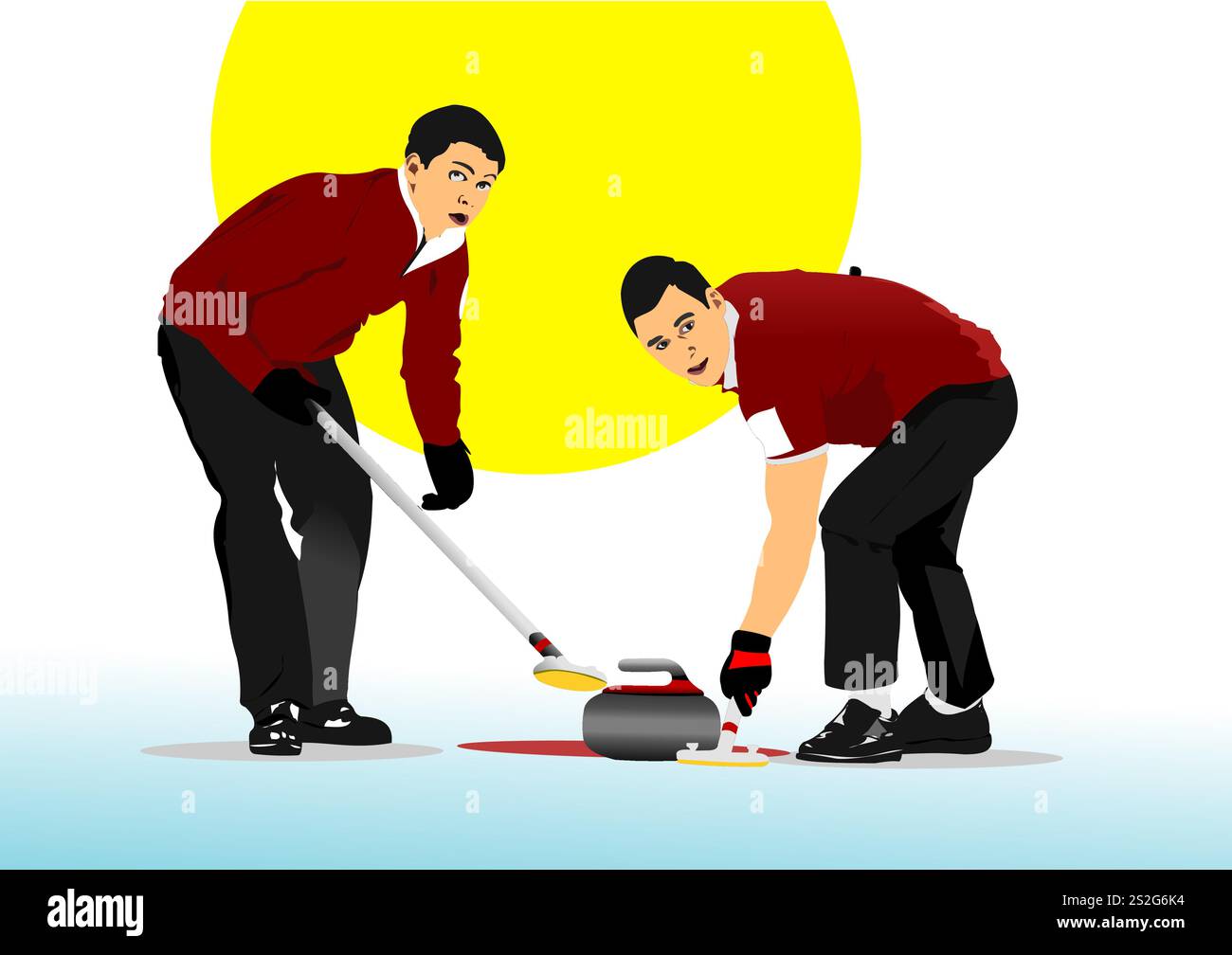 Curling team. 3d vector color illustration Stock Vector Image & Art - Alamy