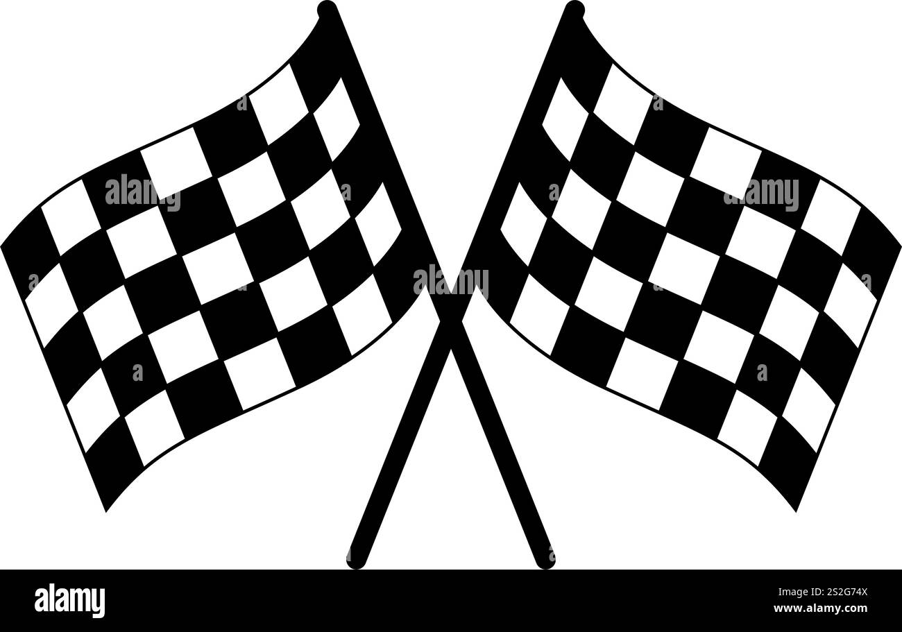Crossed Race Flags Digital EPS Vector File | High-Quality Motorsport ...