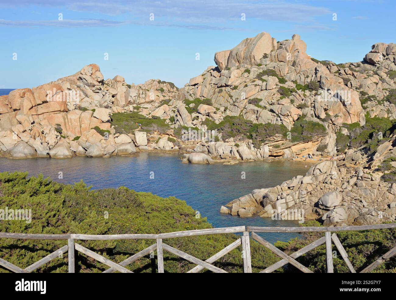 beach and granite rock formations in Cala Spinosa, Capo Testa, Sardinia ...